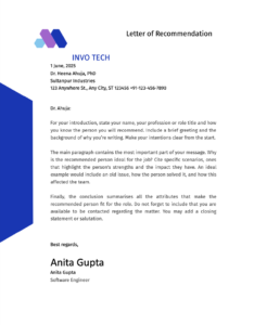 7+ Letter of Recommendation Templates for Doctoral Program