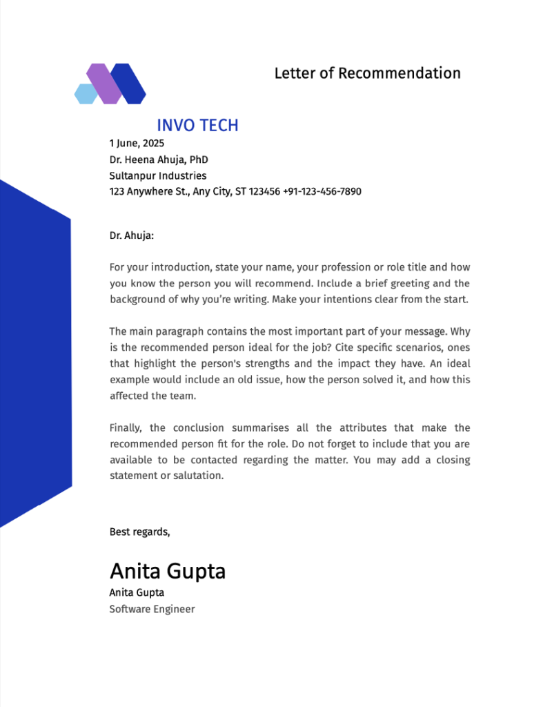 7+ Letter of Recommendation Templates for Doctoral Program