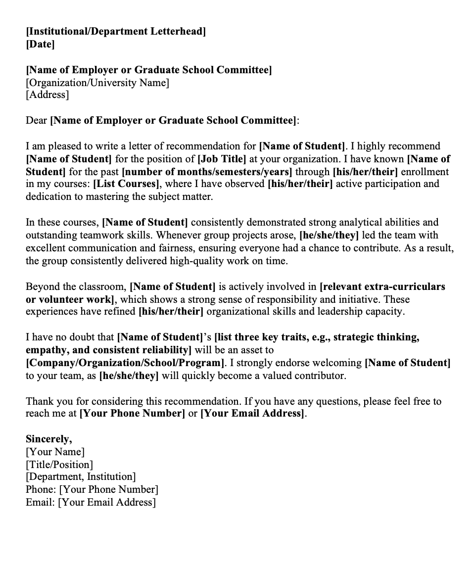 PhD Program Recommendation Letter Samples I ResearchTweet